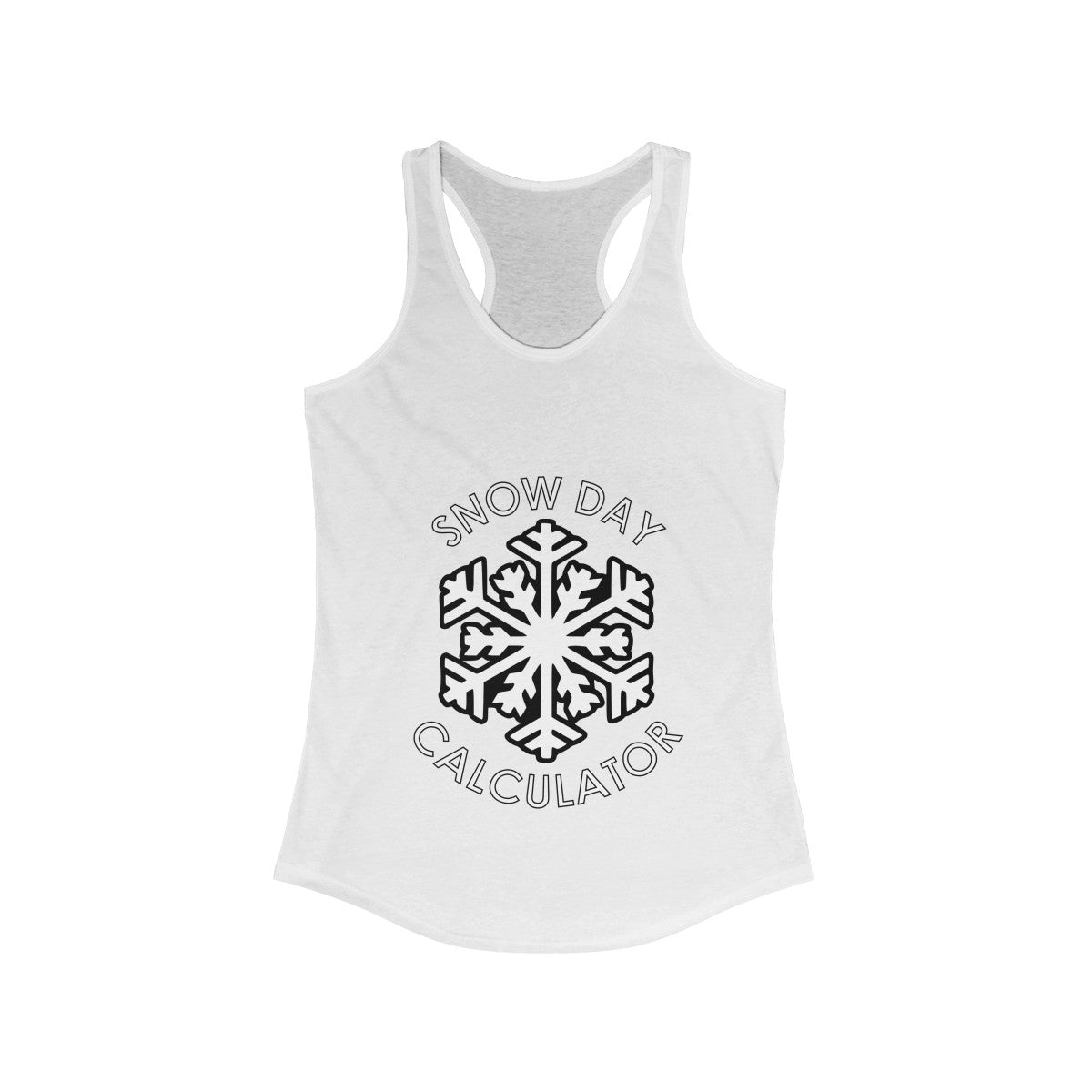 Women's Snow Day Calculator Icon Racerback Tank